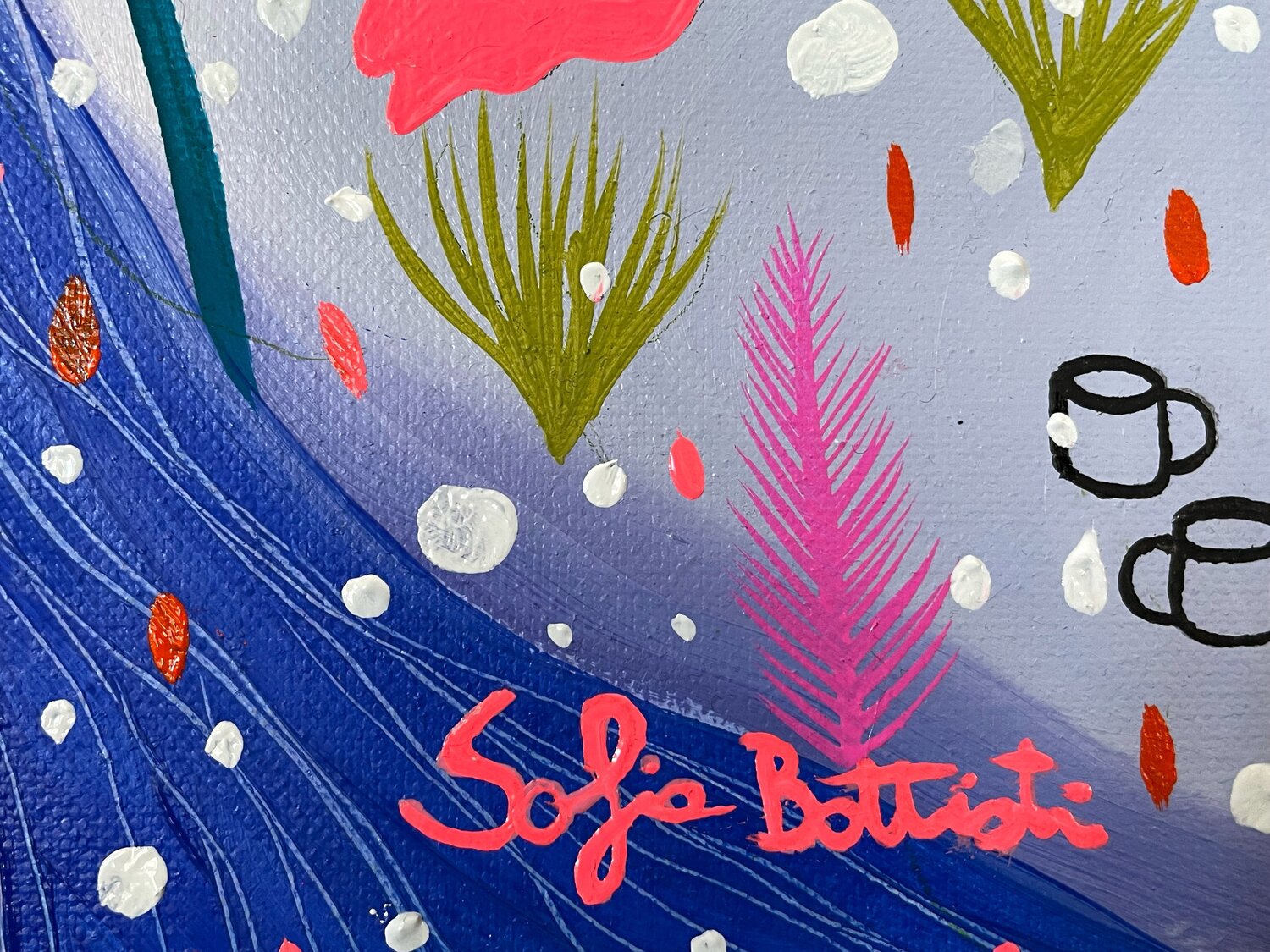 Energy shards von Sofia Battisti (2023): Malerei Acryl, Öl auf Leinwand - Singulart