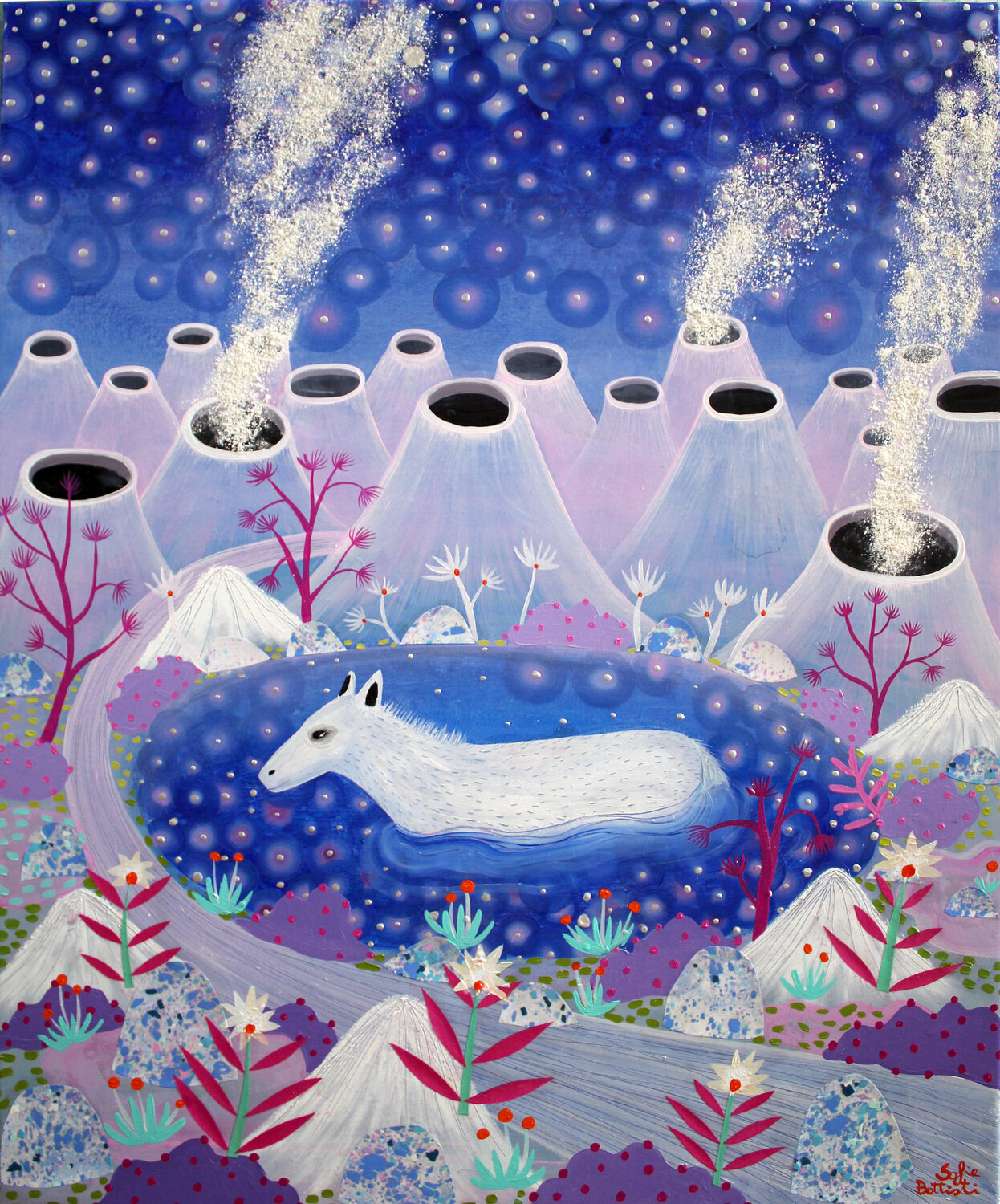 Lago di stelle by Sofia Battisti (2022) : Painting Acrylic, Oil on Canvas - Singulart