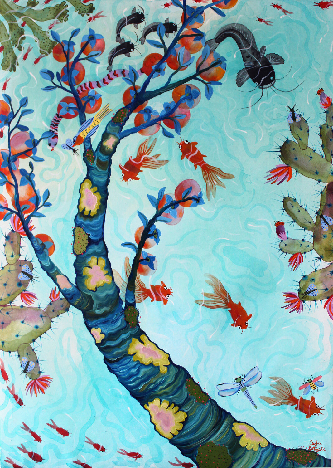 Catfish Mom by Sofia Battisti (2022) : Painting Acrylic, Oil on Canvas ...