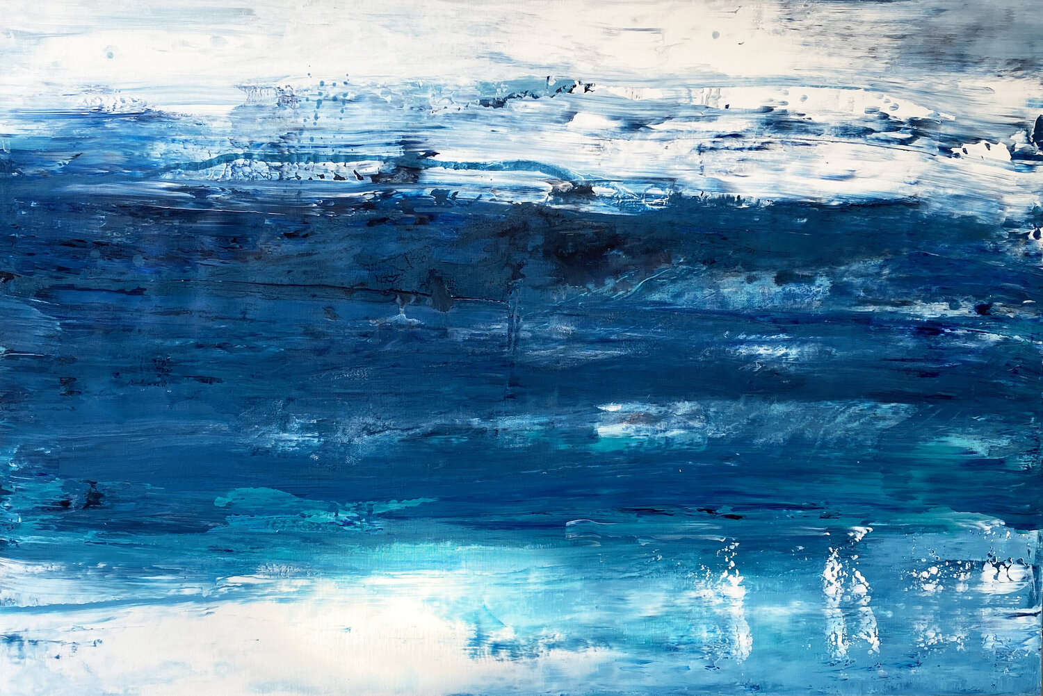 Aqua Shallows by Kathleen Rhee (2023) : Painting Acrylic on Linen ...