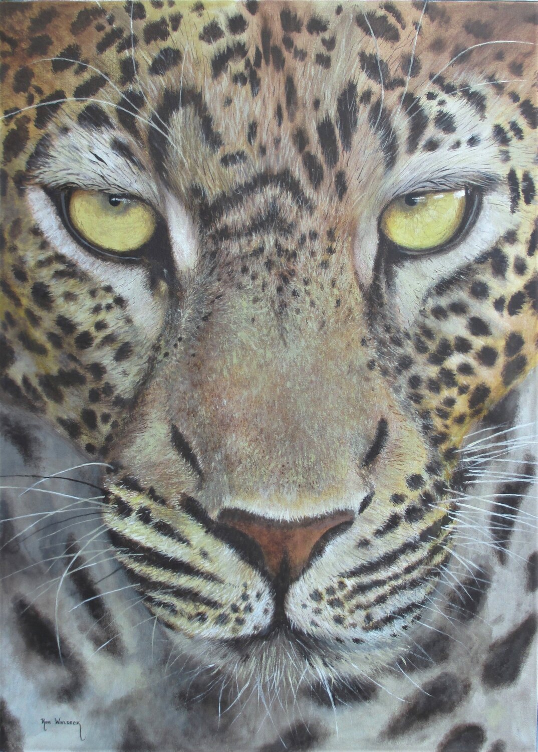 No 928 Cheek to cheek - Leopard by Ron Waldeck (2023) : Painting ...