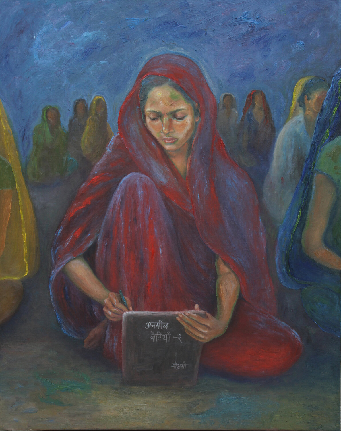 Precious Daughters - 2 by Moaso Aier (2021) : Painting Oil on Canvas ...