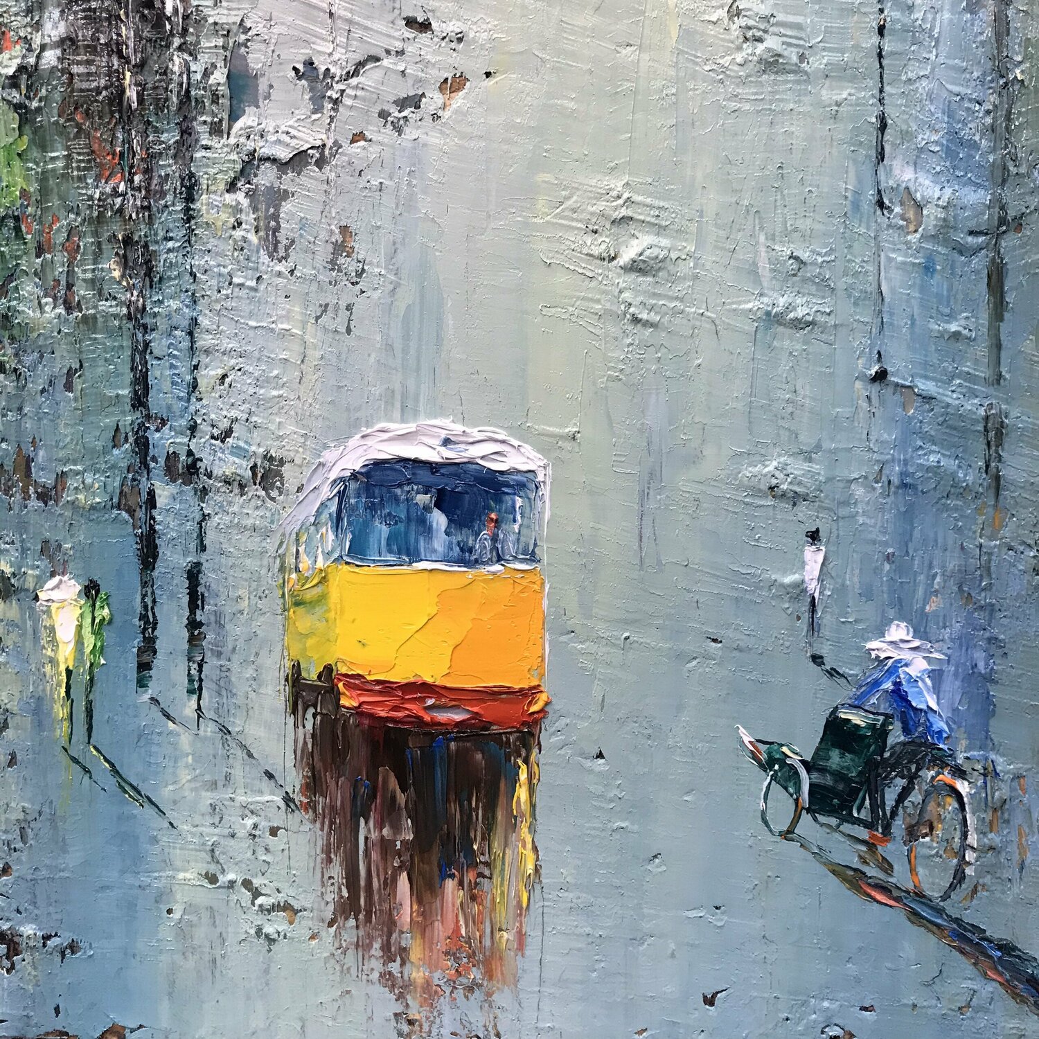 Spring Rain by Quan Le (2022) : Painting Oil on Wood - SINGULART