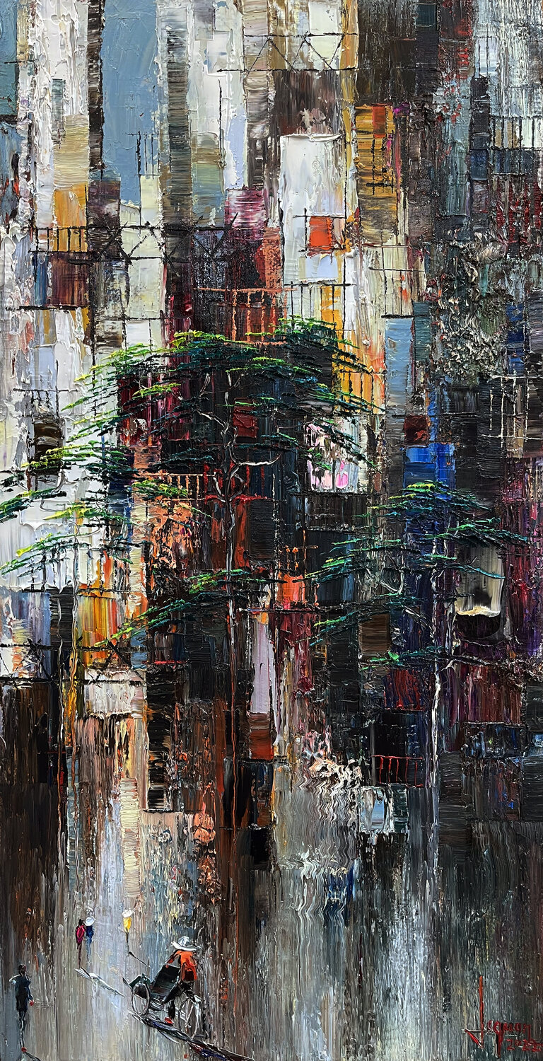 Street Melodies by Quan Le (2022) : Painting Oil on Canvas - Singulart
