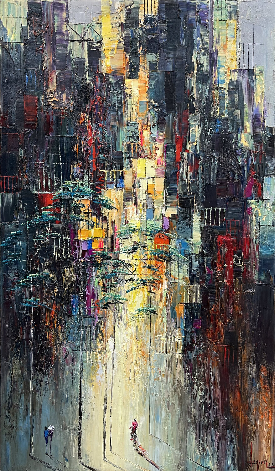 Small alley full of sunshine by Quan Le (2023) : Painting Oil on Canvas ...