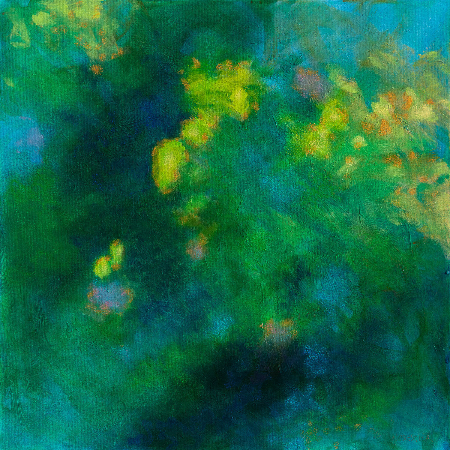 So green - vegetal abstraction - modern evocation of nature de Fabienne ...