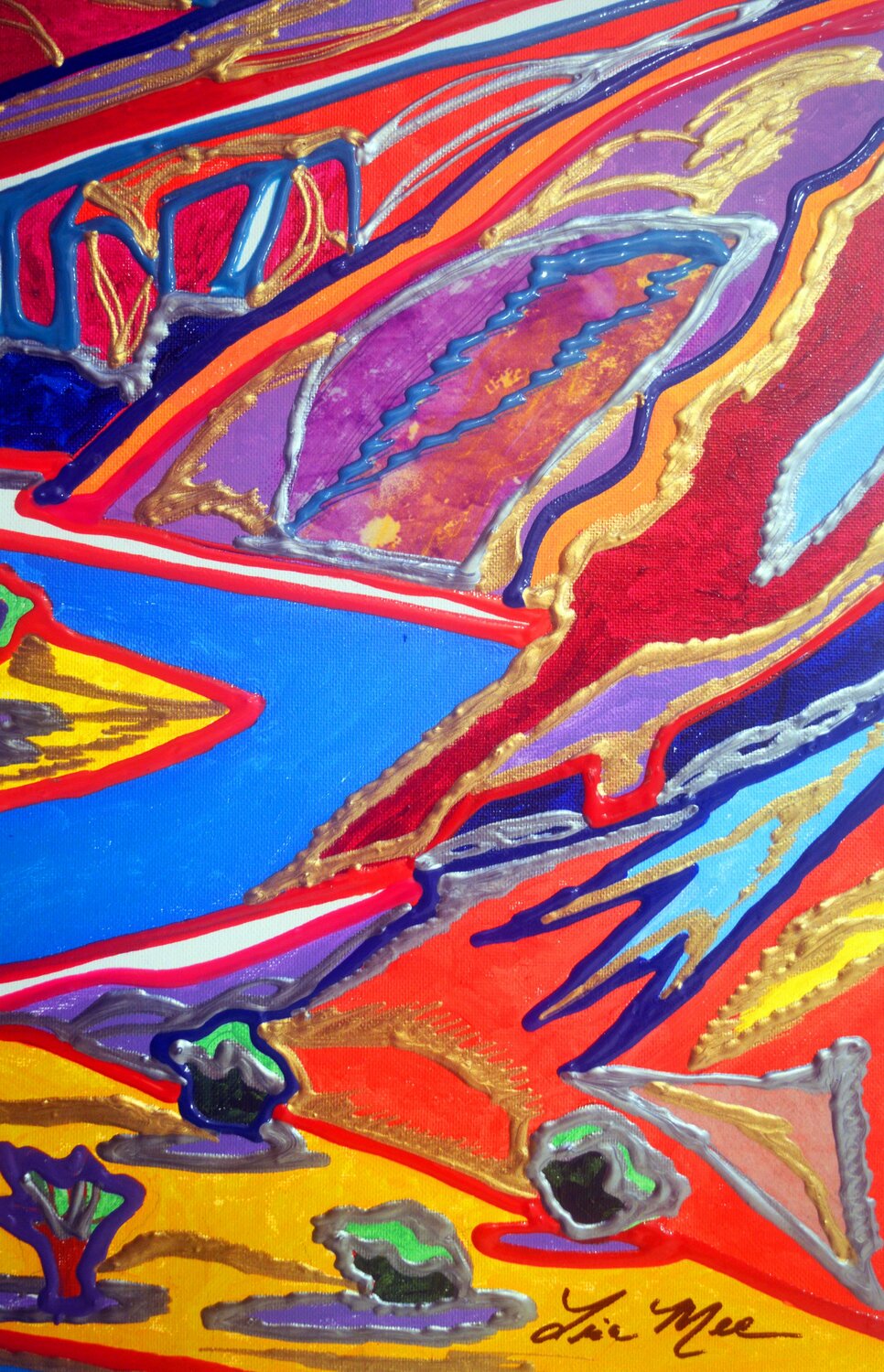 Flowing River In The Alps by Lisa Mee (2021) : Painting Acrylic ...