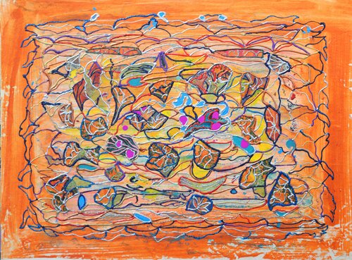 Bouquet Waves by Lisa Mee (2021) : Painting Acrylic, Gilding on Canvas ...