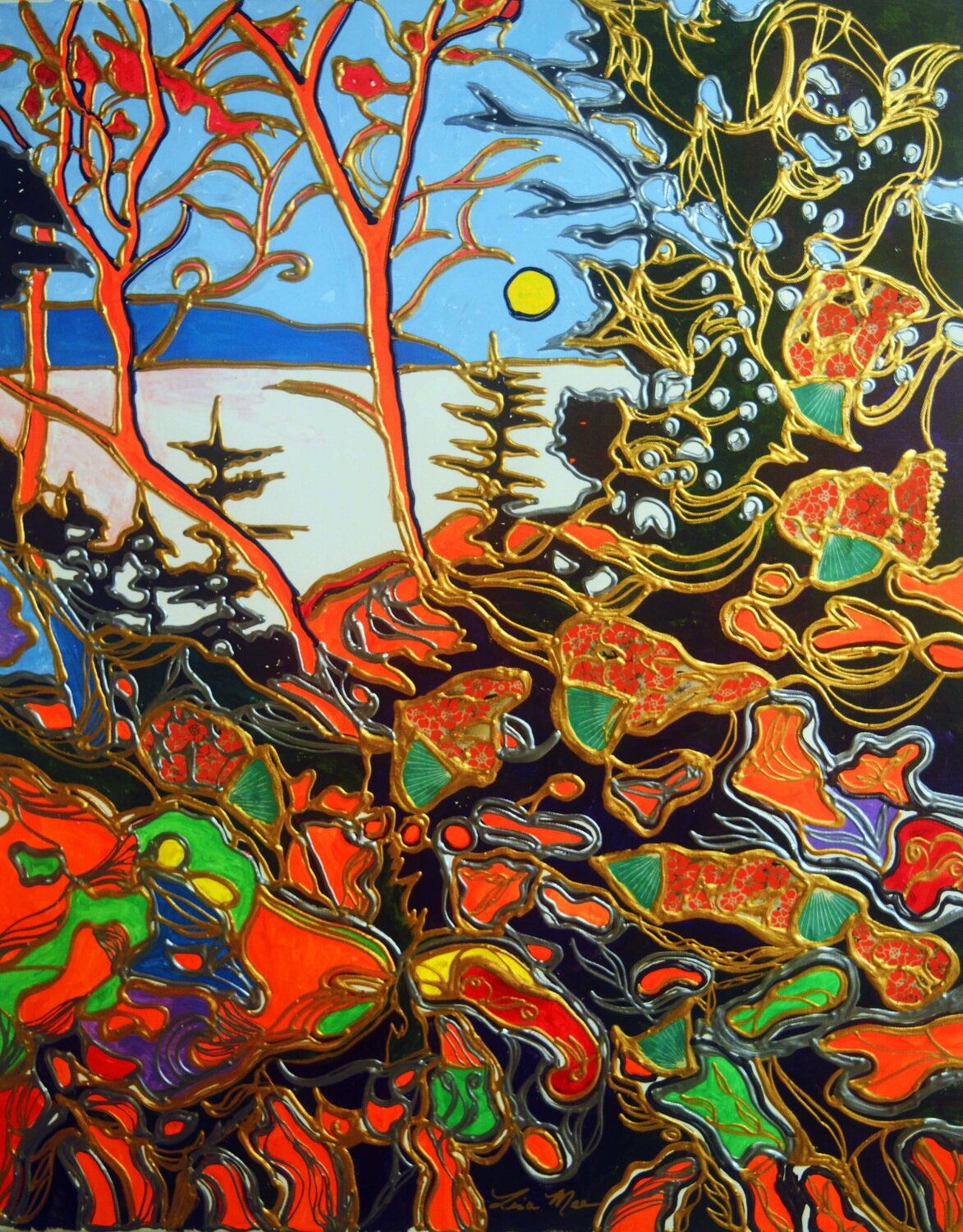 Sunrise Over The Hudson River, New York by Lisa Mee (2021) : Painting ...