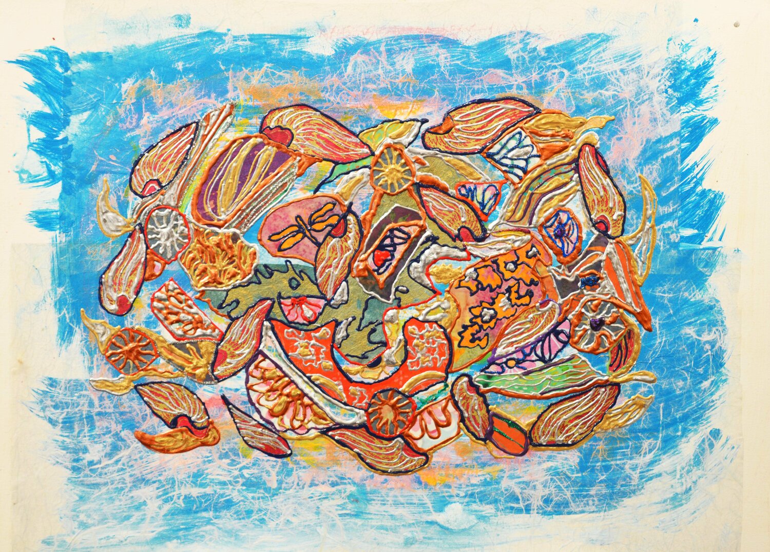 Cobalt Harmony by Lisa Mee (2019) : Painting Acrylic, Gilding on Canvas ...