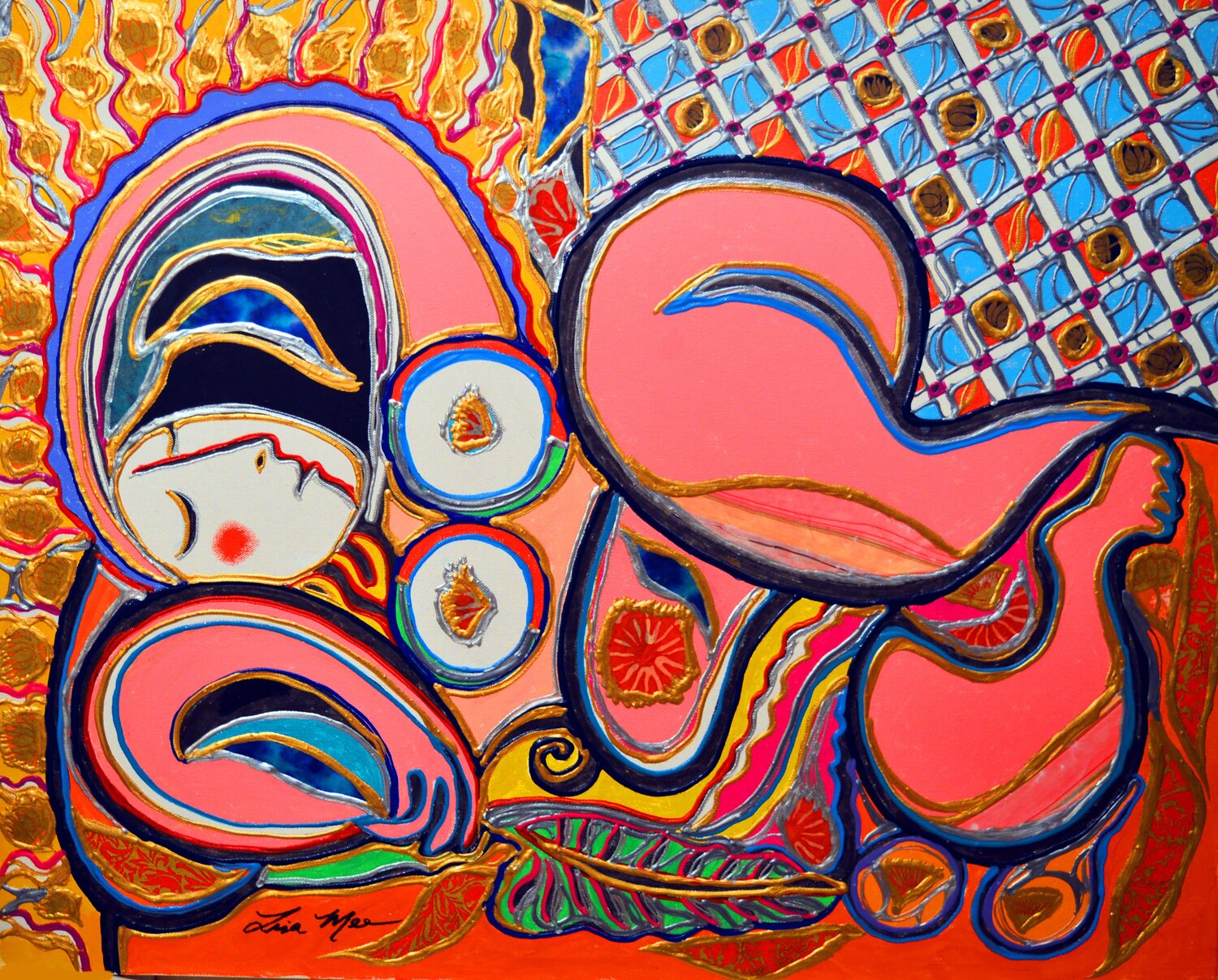 Allure by Lisa Mee (2023) : Painting Acrylic, Gilding on Canvas - SINGULART