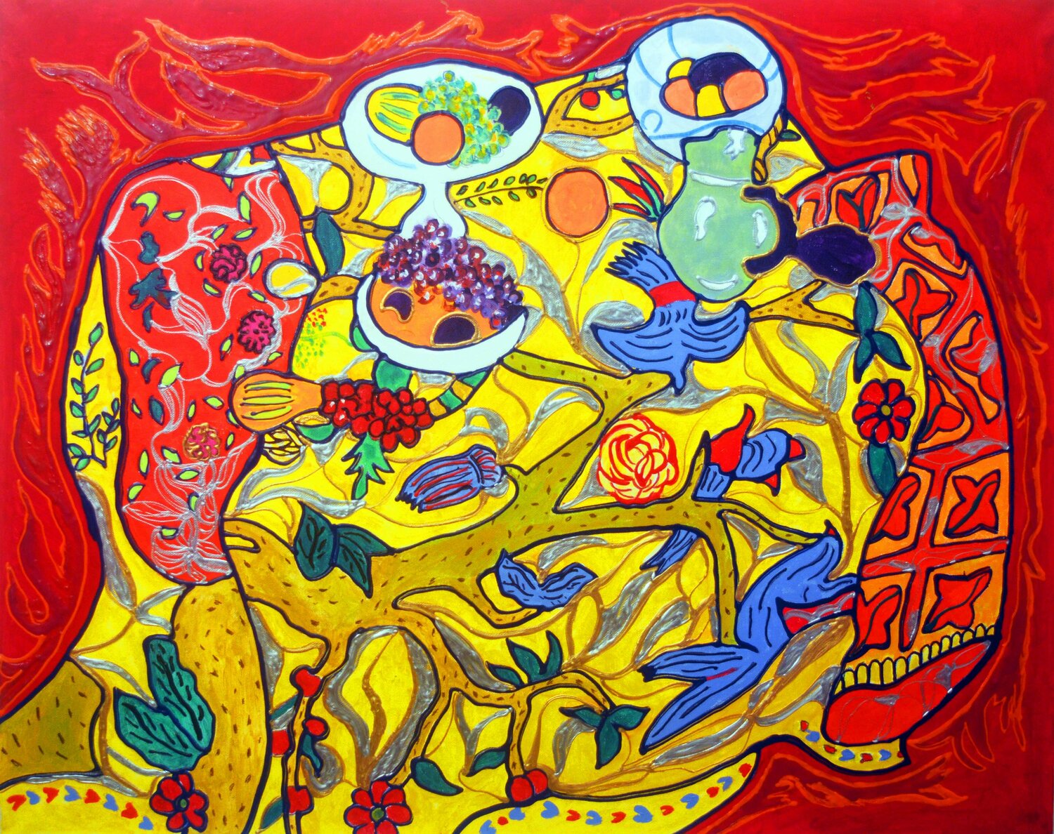 Tree Of Life Still Life by Lisa Mee (2020) : Painting Acrylic, Gilding ...