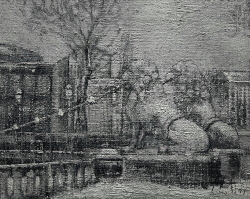 Bridge of Four Lions de Zaza Kharabadze (2024) : Peinture Huile sur ...