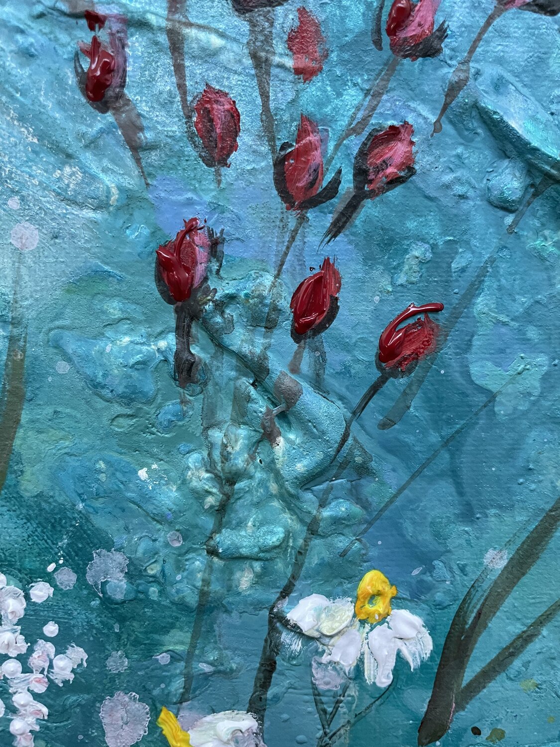 GARDEN OF HOPE von Ilona Hendriks (2023): Malerei Acryl, Kreide auf ...