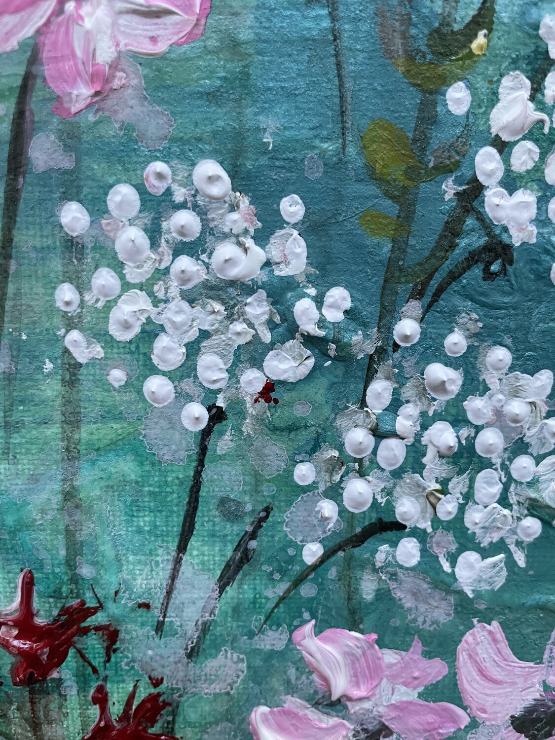 GARDEN OF HOPE von Ilona Hendriks (2023): Malerei Acryl, Kreide auf ...