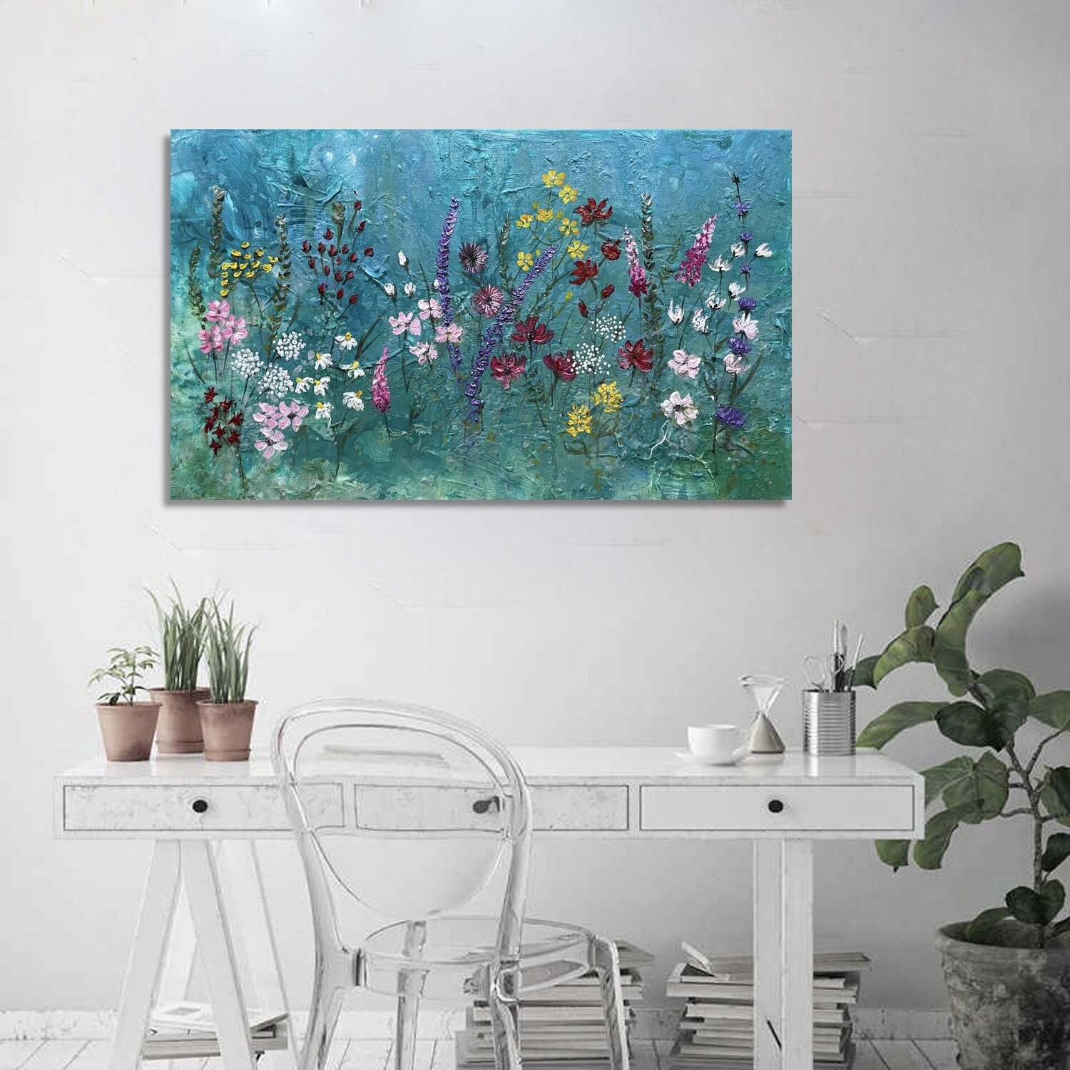 GARDEN OF HOPE von Ilona Hendriks (2023): Malerei Acryl, Kreide auf ...