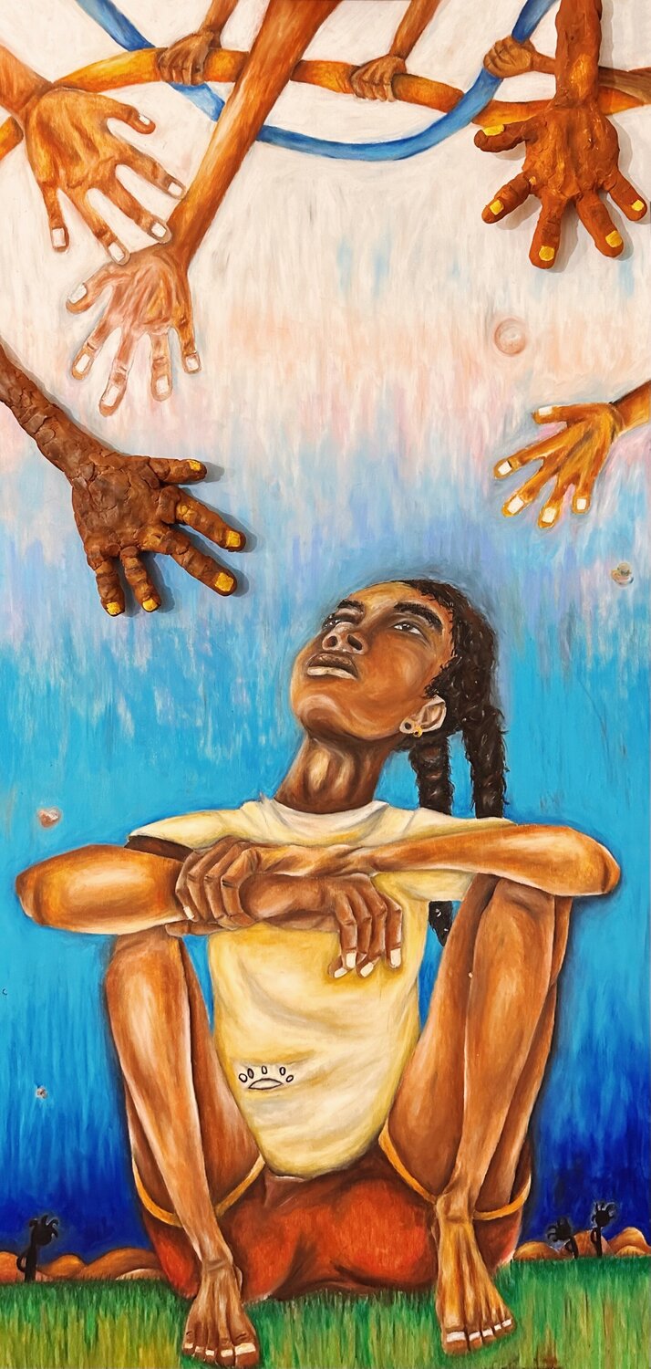 A Warm Gaze by Amanda Flowers (2022) : Painting Oil Pastel on Wood ...