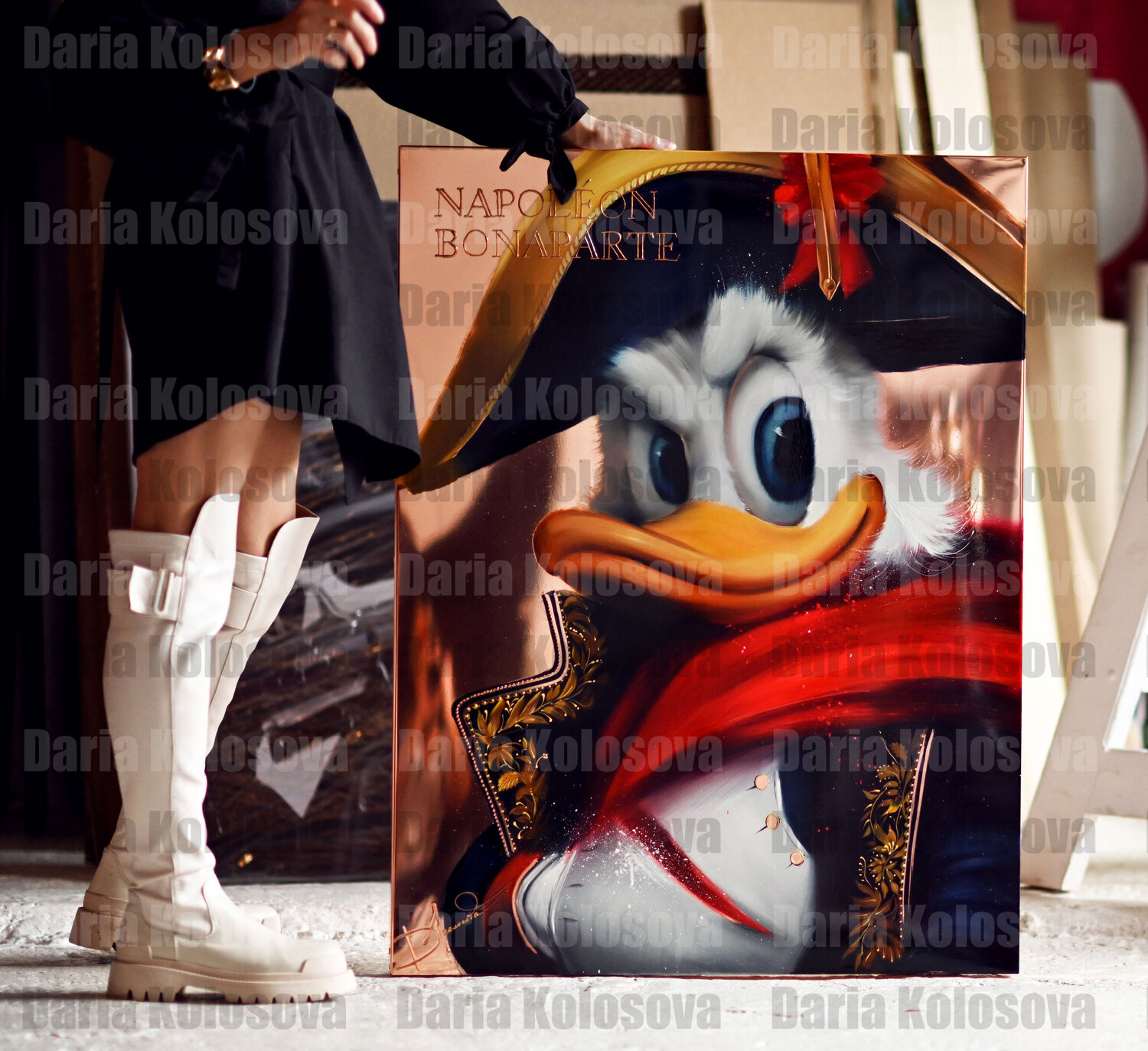 Duck Napoleon by Daria Kolosova (2022) : Painting Oil, Lacquer on Metal ...