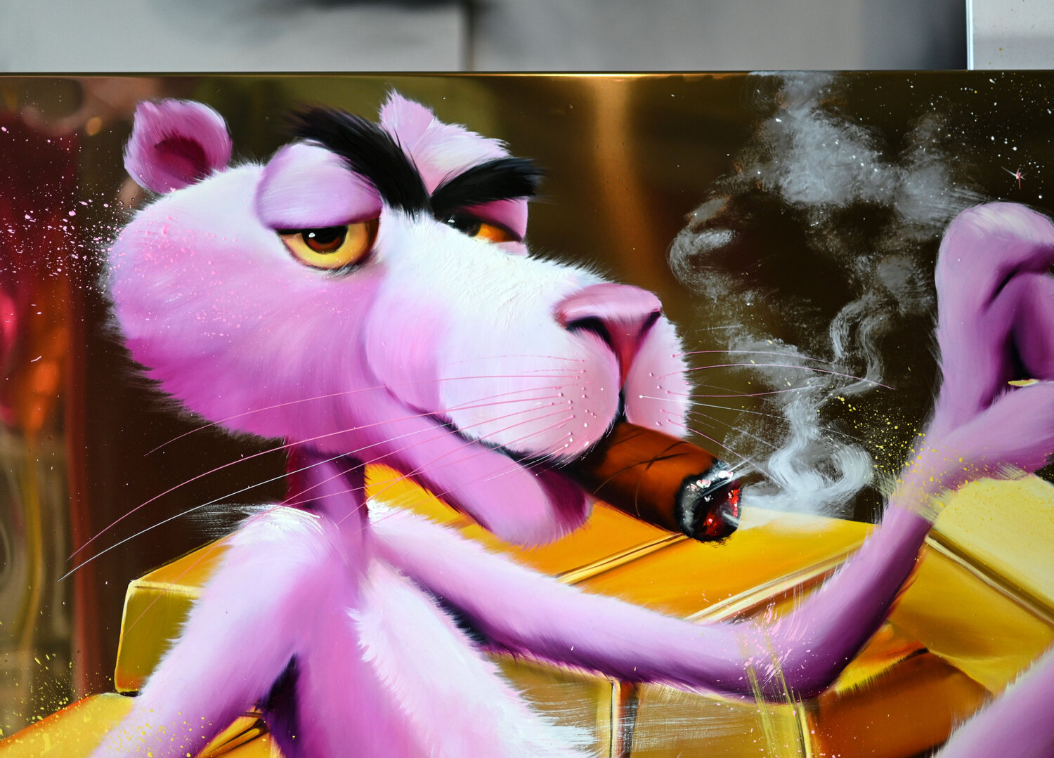 Pink Panther Smoking Weed