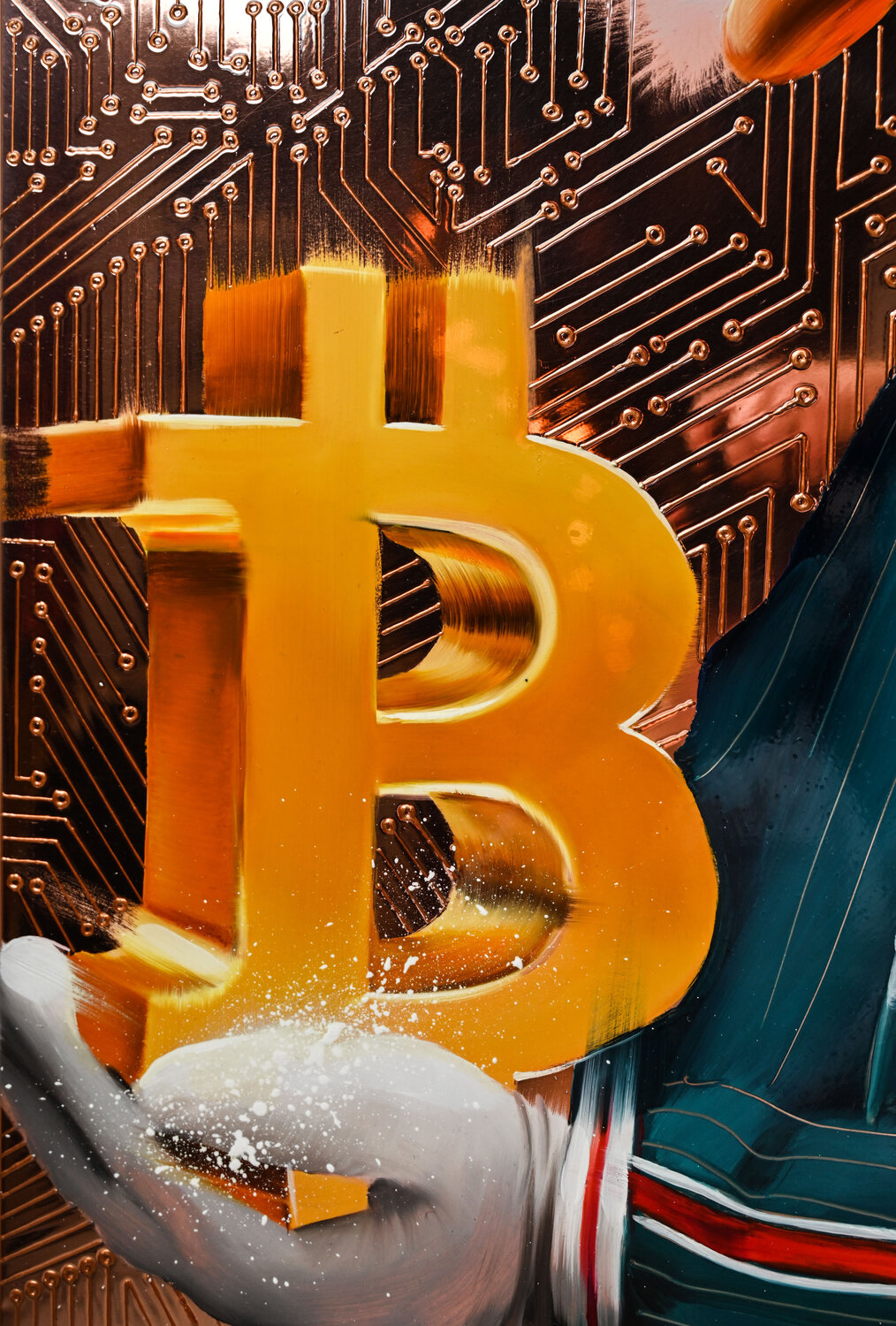 Duck with BTC 2 de Daria Kolosova (2022) : Peinture Huile sur Métal - SINGULART