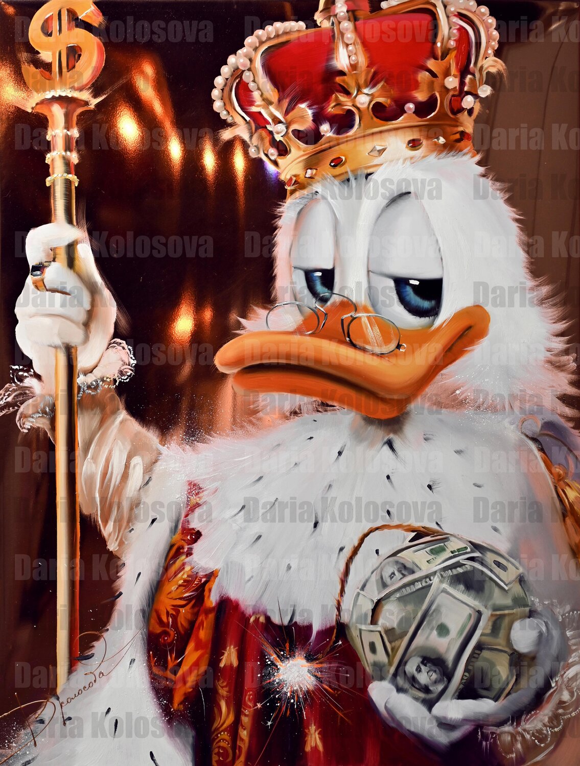 Duck King by Daria Kolosova (2021) : Painting Oil on Metal - Singulart