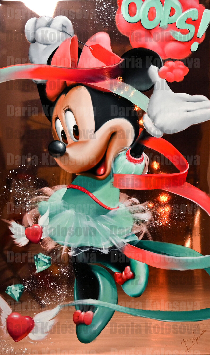 Mouse - Gymnastic ribbon dance by Daria Kolosova (2022) : Painting Oil ...