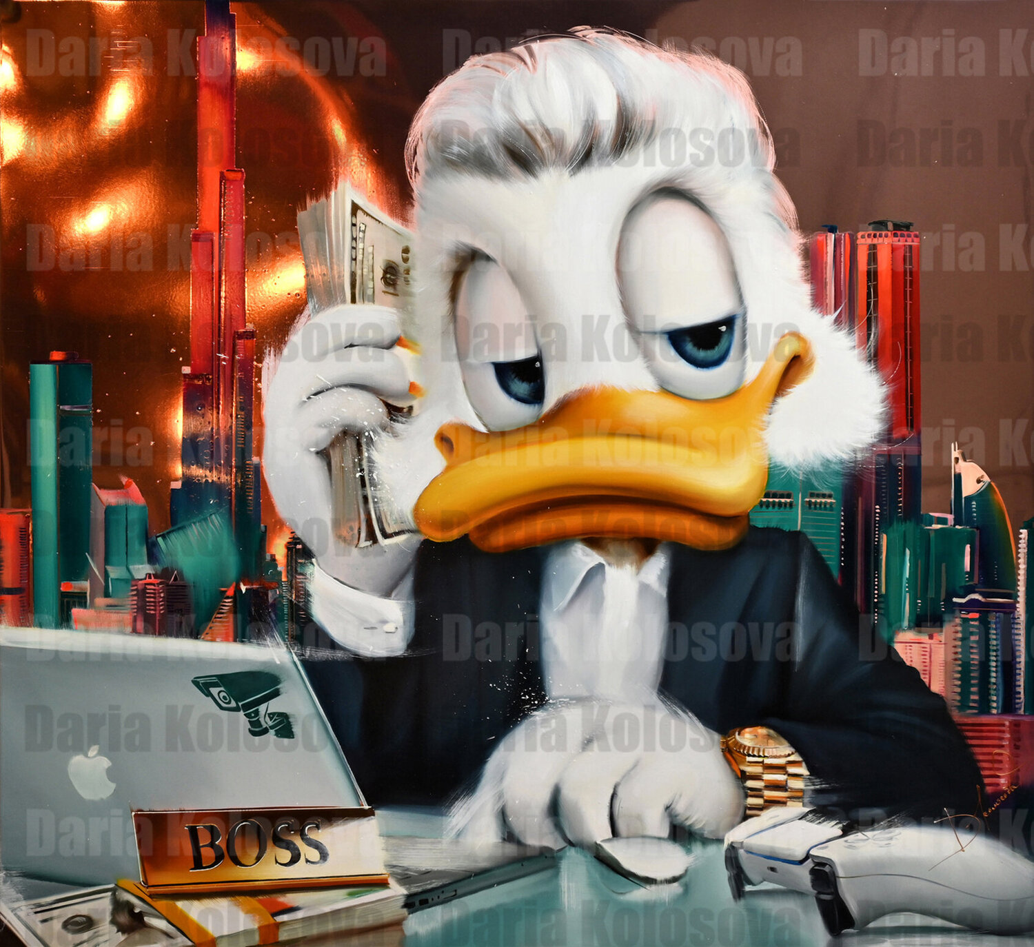 Duck Boss by Daria Kolosova (2022) : Painting Oil, Lacquer on Metal ...