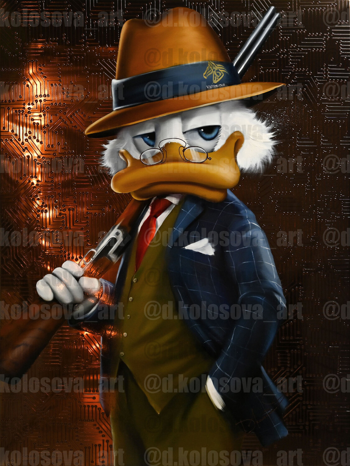 Duck Shooter by Daria Kolosova (2022) : Painting Oil, Lacquer on Metal ...