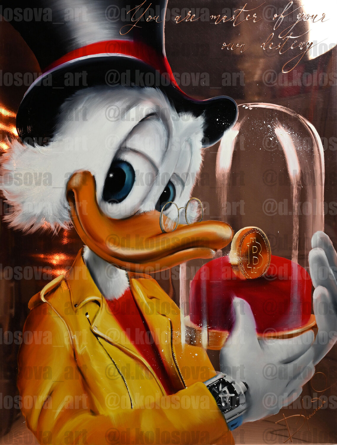 Happy Duck by Daria Kolosova (2022) : Painting Oil on Metal - Singulart