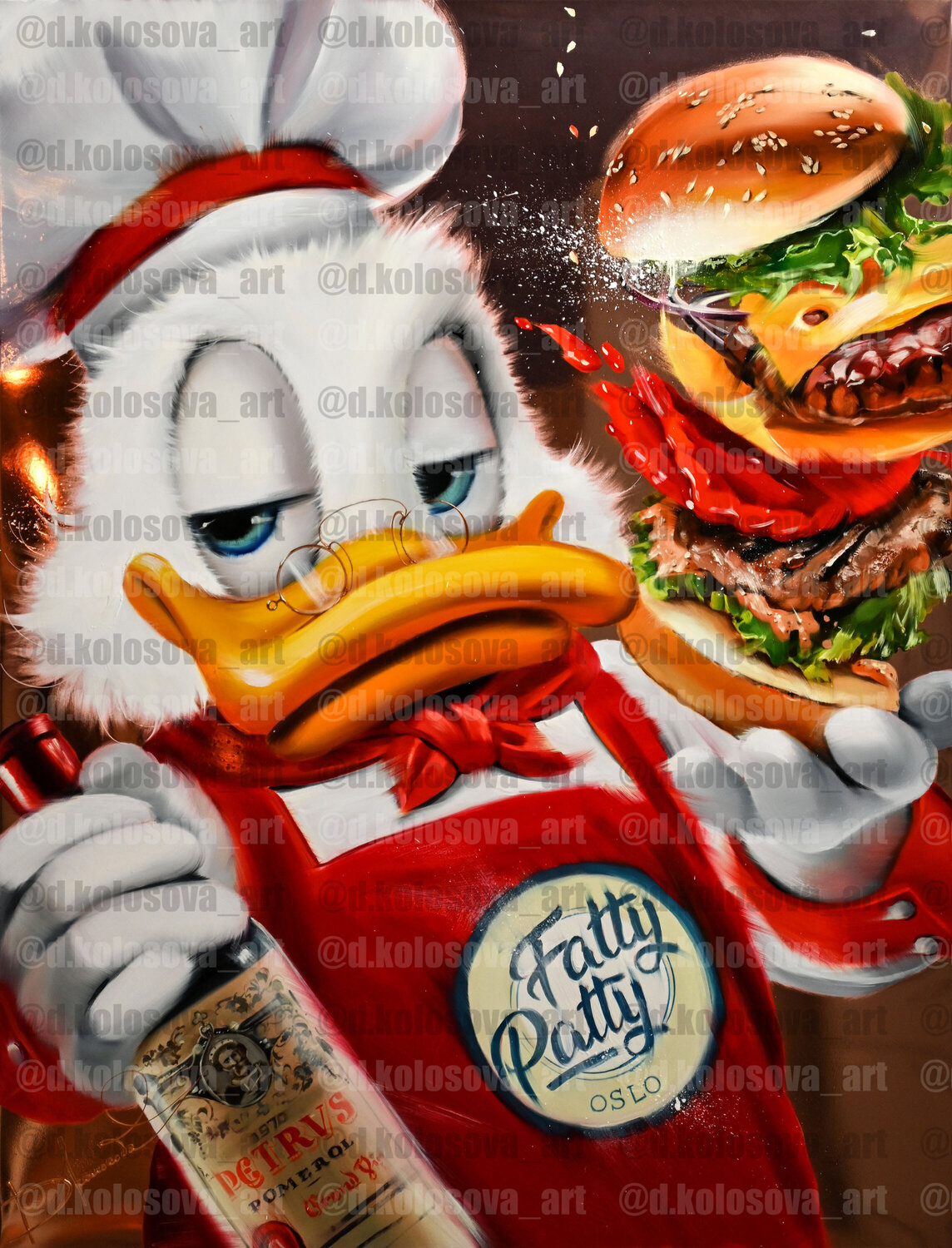 Fatty Patty by Daria Kolosova (2022) : Painting Oil on Metal - Singulart