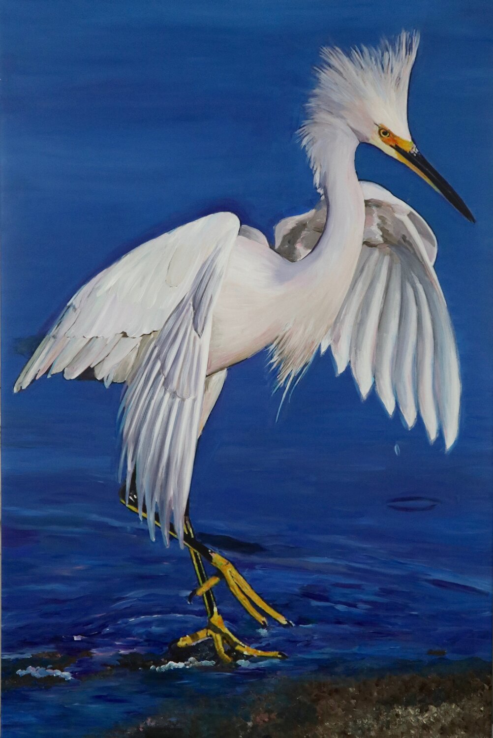 White Egret by SOPHIUS (2022) : Painting Acrylic on Canvas - Singulart