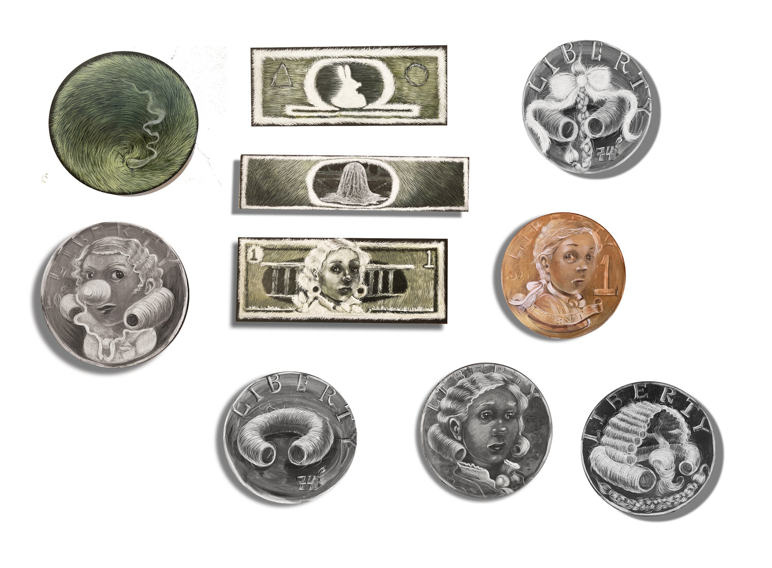 Old Coin And Dollar Bill