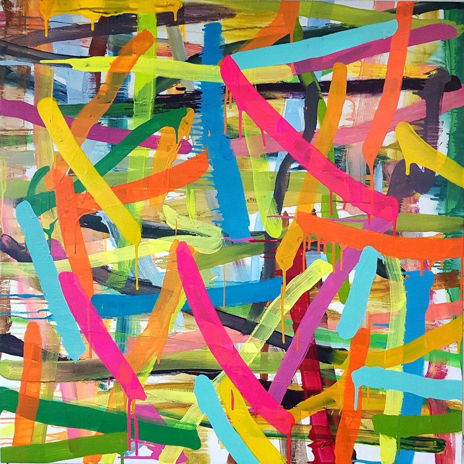Painting #9204, Drawing lines - Unstable grid by Joo Yoon (2020 ...