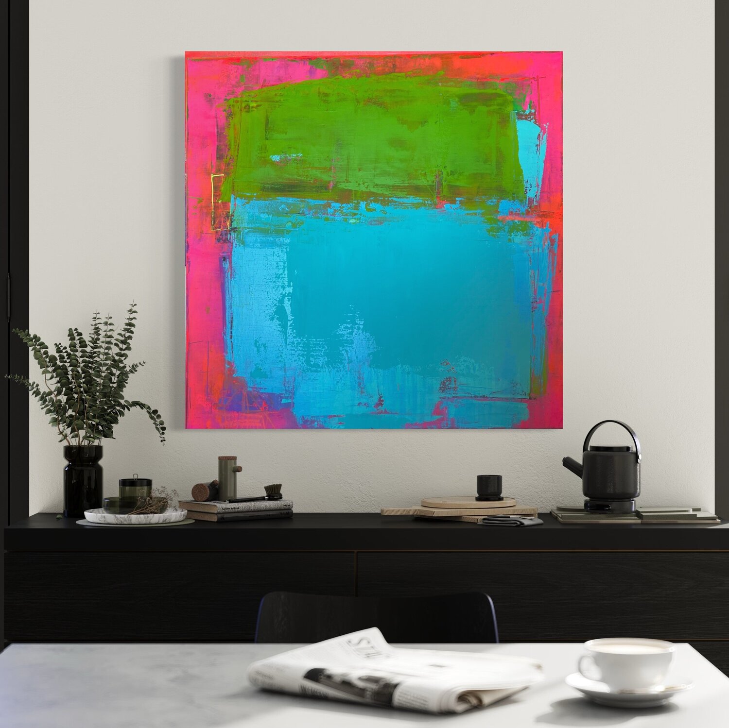 Balancing of Hues by Susan Handau (2023) : Painting Acrylic, Pen on ...