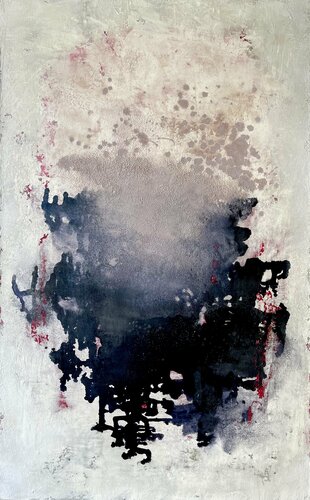 Pale Blue and Olive Blocks by Susan Handau (2021) : Painting Acrylic ...