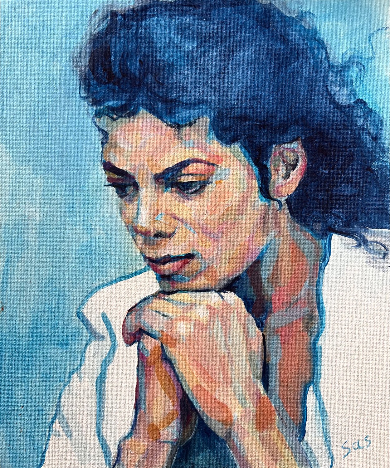 Blue King by Liubou Sas (2023) : Painting Acrylic on Cardboard - Singulart