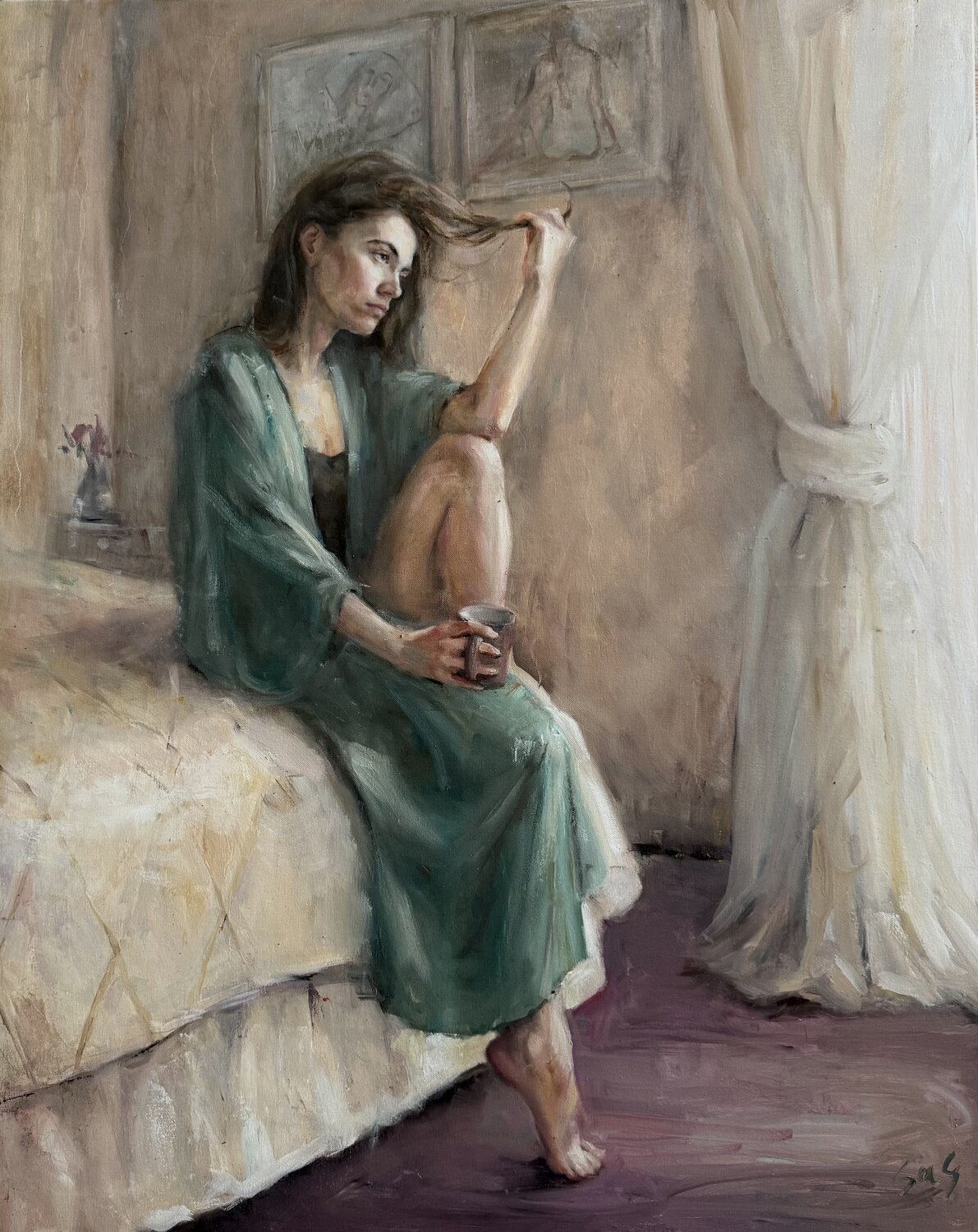 Winter morning by Liubou Sas (2025) : Painting Oil on Canvas - Singulart