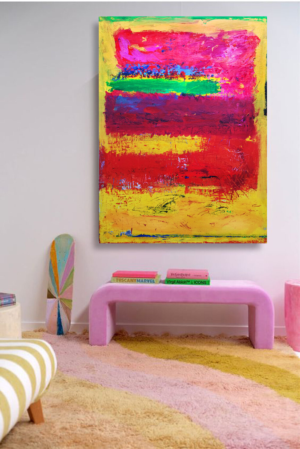 EXTRA LARGE 160X120 ABSTRACT PAINTING "BACH - CELLO SUITES" by Veljko ...