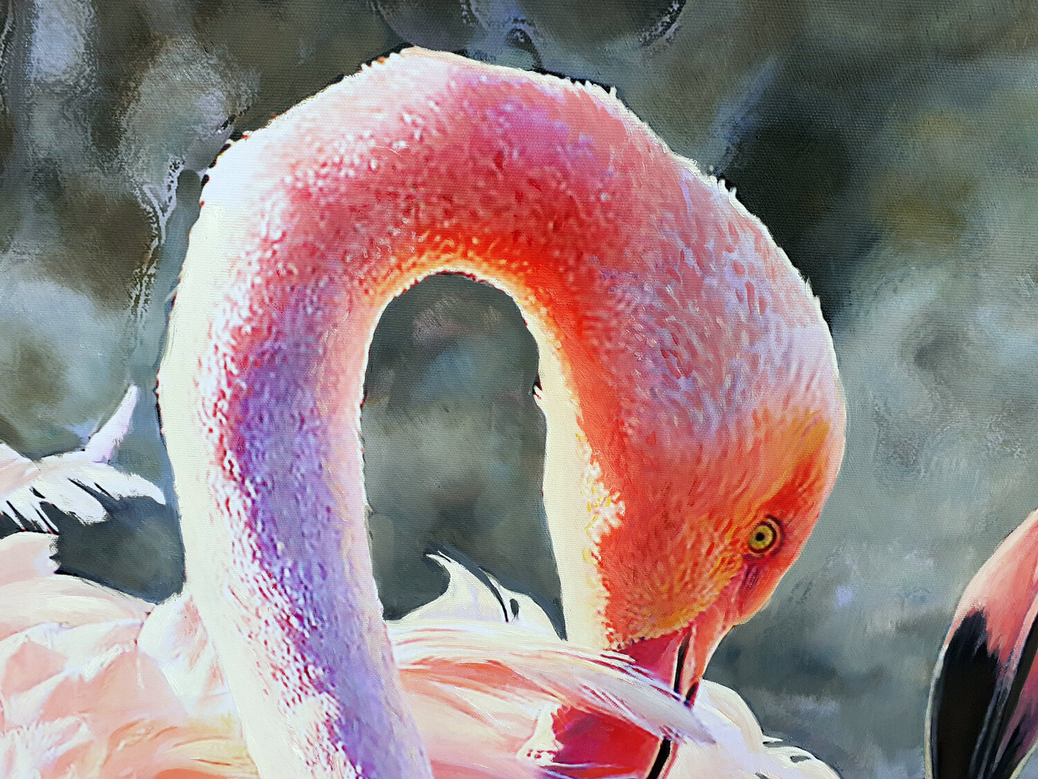 PINK FLAMINGOS by Tatiana Rezvaya (2023) : Painting Oil on Canvas ...