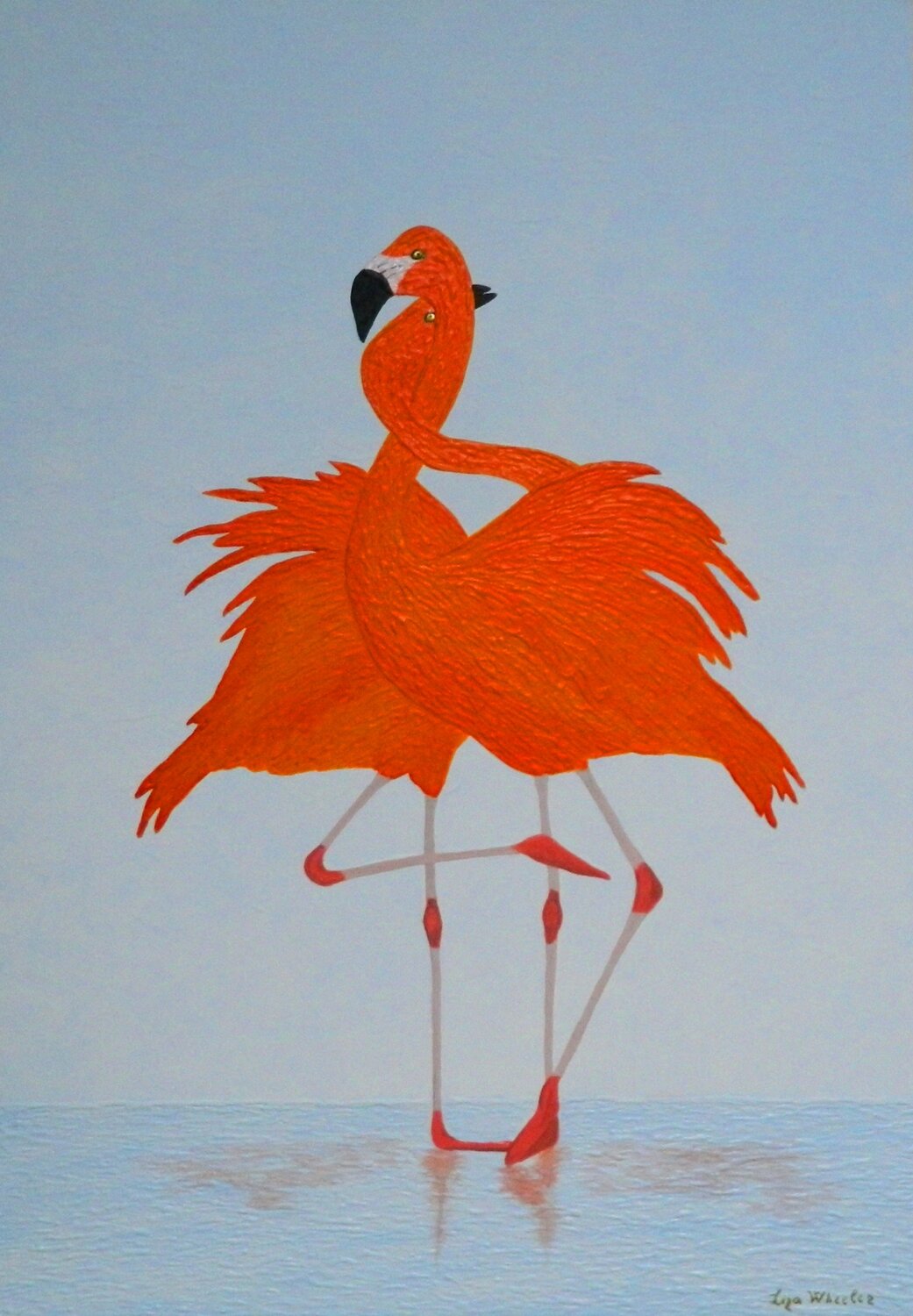 Eternal Tango - orange flamingo dance; home, office decor; gift idea by ...