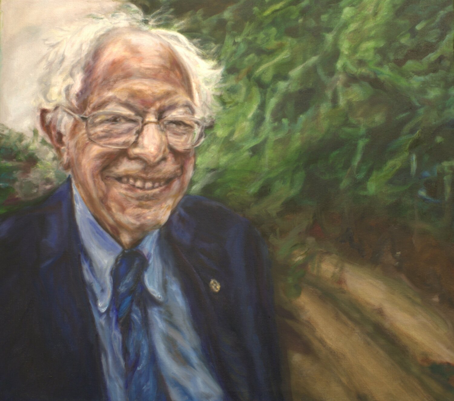 Portrait of Bernie Sanders Smiling by Kim Halley (2019) : Painting Oil ...