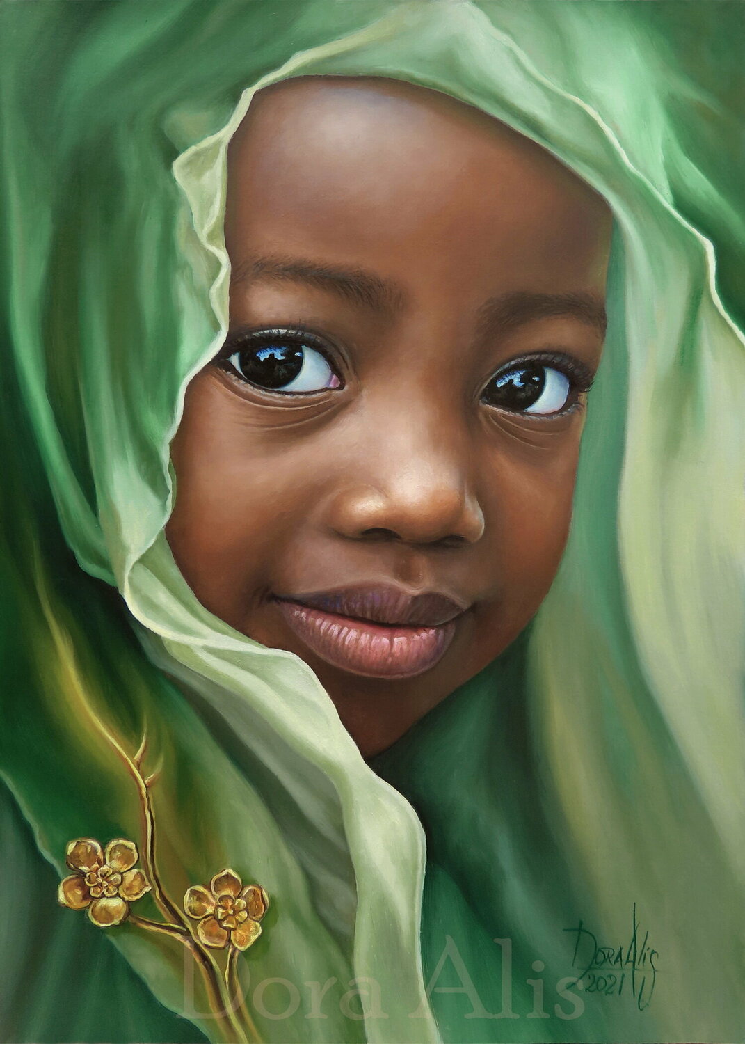 PROSPERITY PORTRAIT 10 by Dora Alis Mera Velasco (2021) : Painting Oil on Cardboard - Singulart