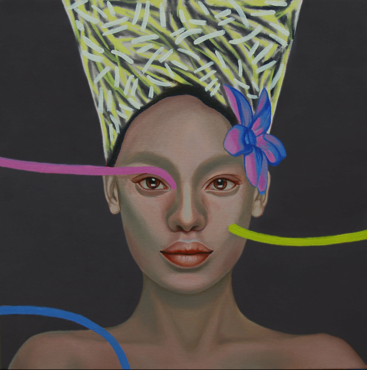 Series “Bluebeard” Woman Portrait von Nina Pery (2020): Malerei Acryl ...