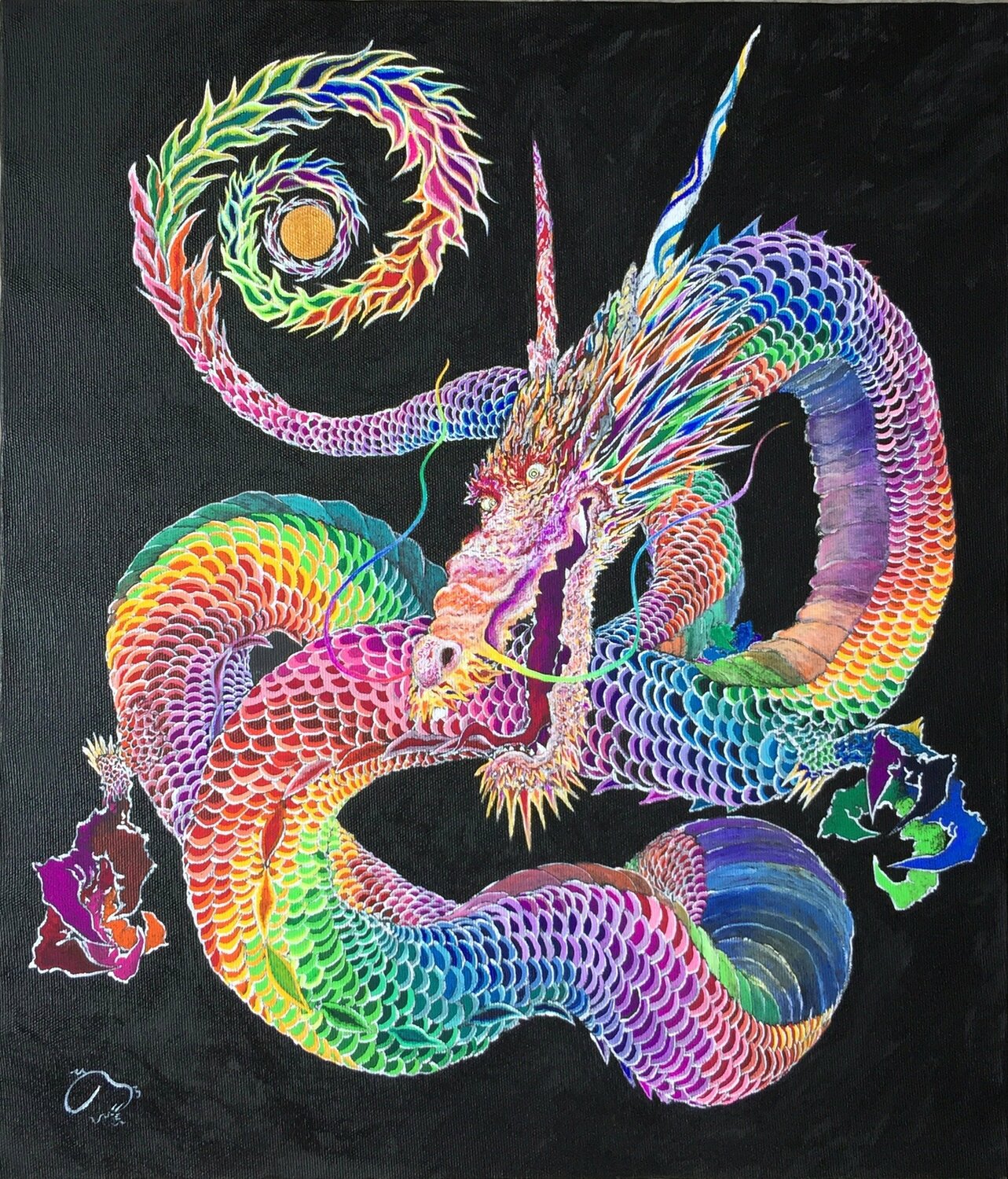 阿乃龍〜a-Dragon〜 by Hirono Nakamura (2017) : Painting Acrylic on Canvas ...