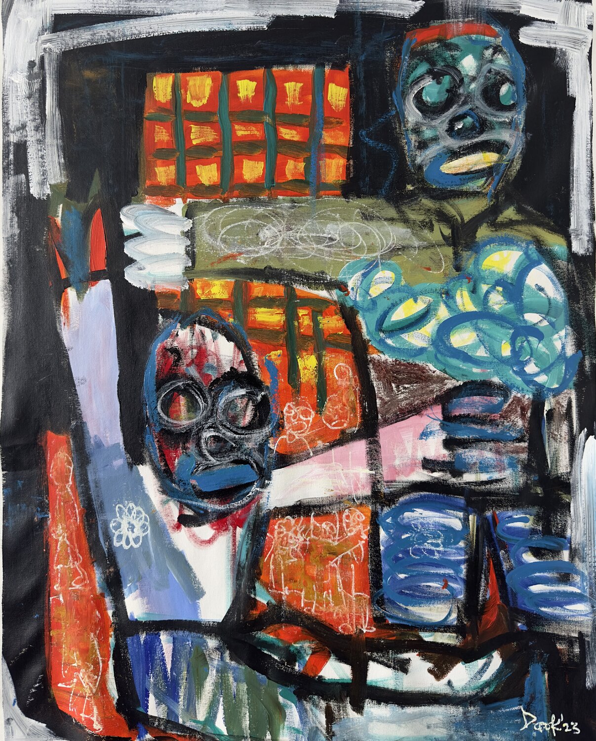 Untitled von Damilola Okhoya (2023): Malerei Acryl auf Leinwand - SINGULART