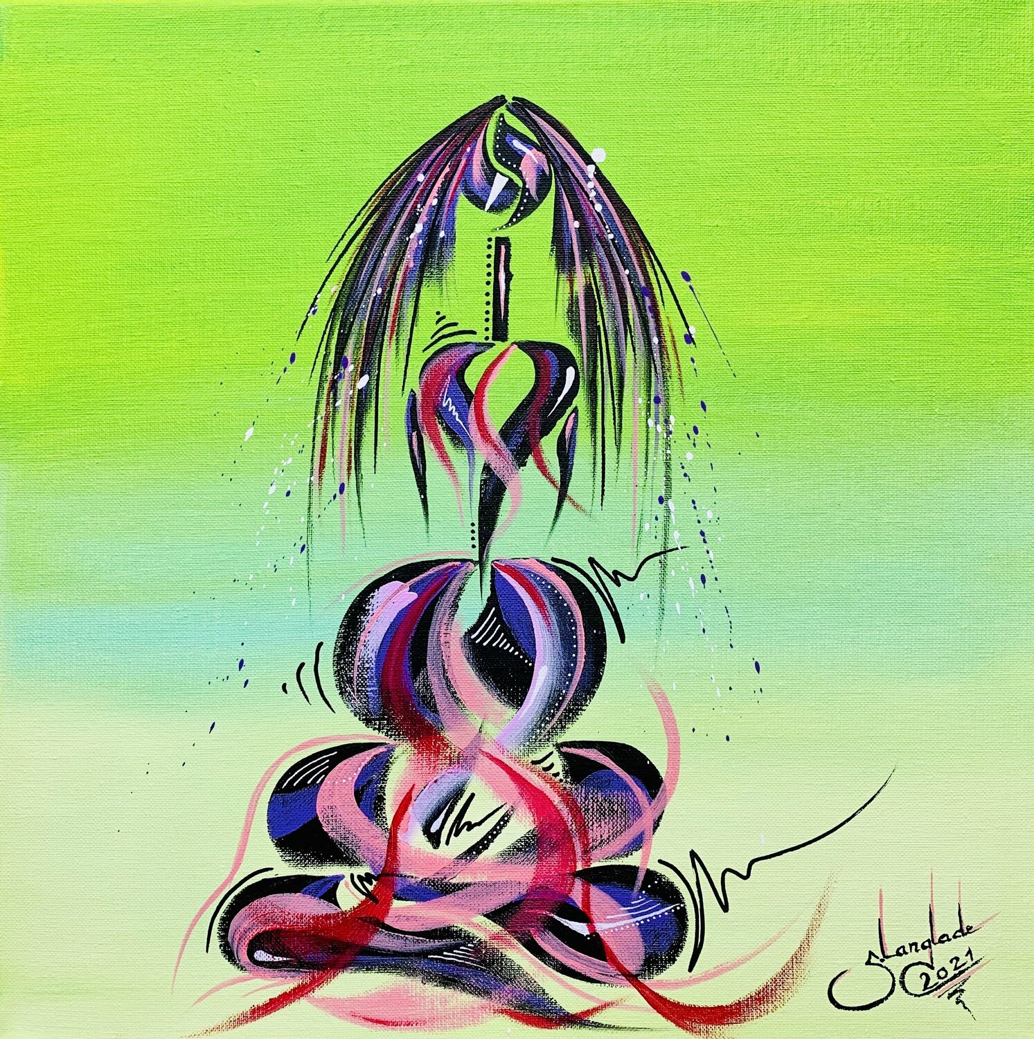 Lady Bud 2 by Sandrine Langlade (2021) : Painting Acrylic on Canvas ...