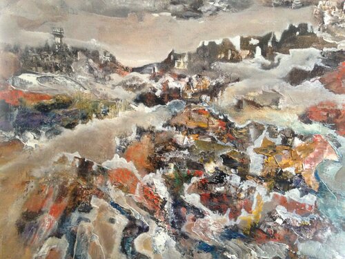 Escapade 3 by Marie T. Roche (2023) : Painting Oil, India Ink on Linen ...