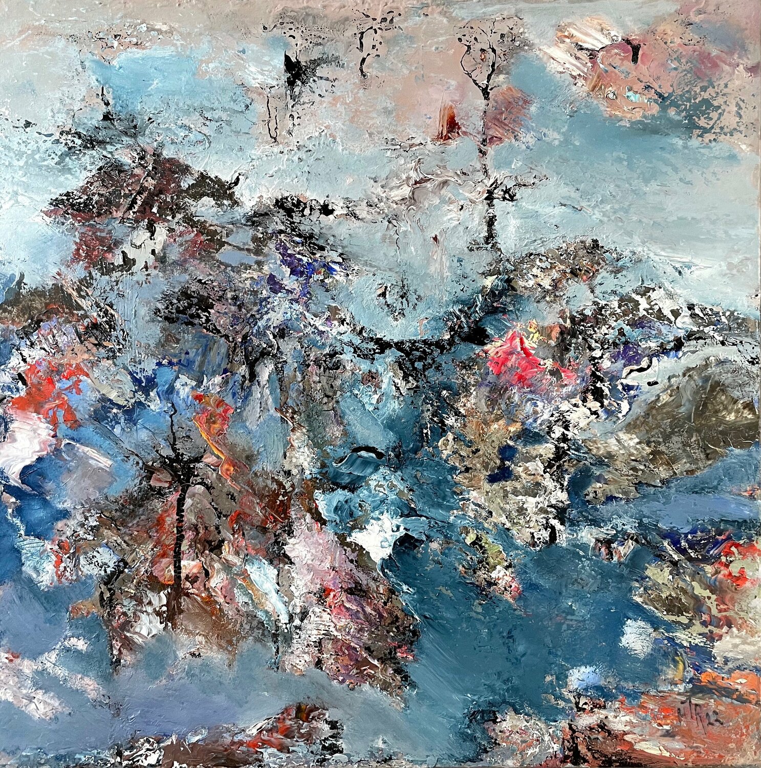 Les derniers frimas by Marie T. Roche (2022) : Painting Oil, India Ink ...