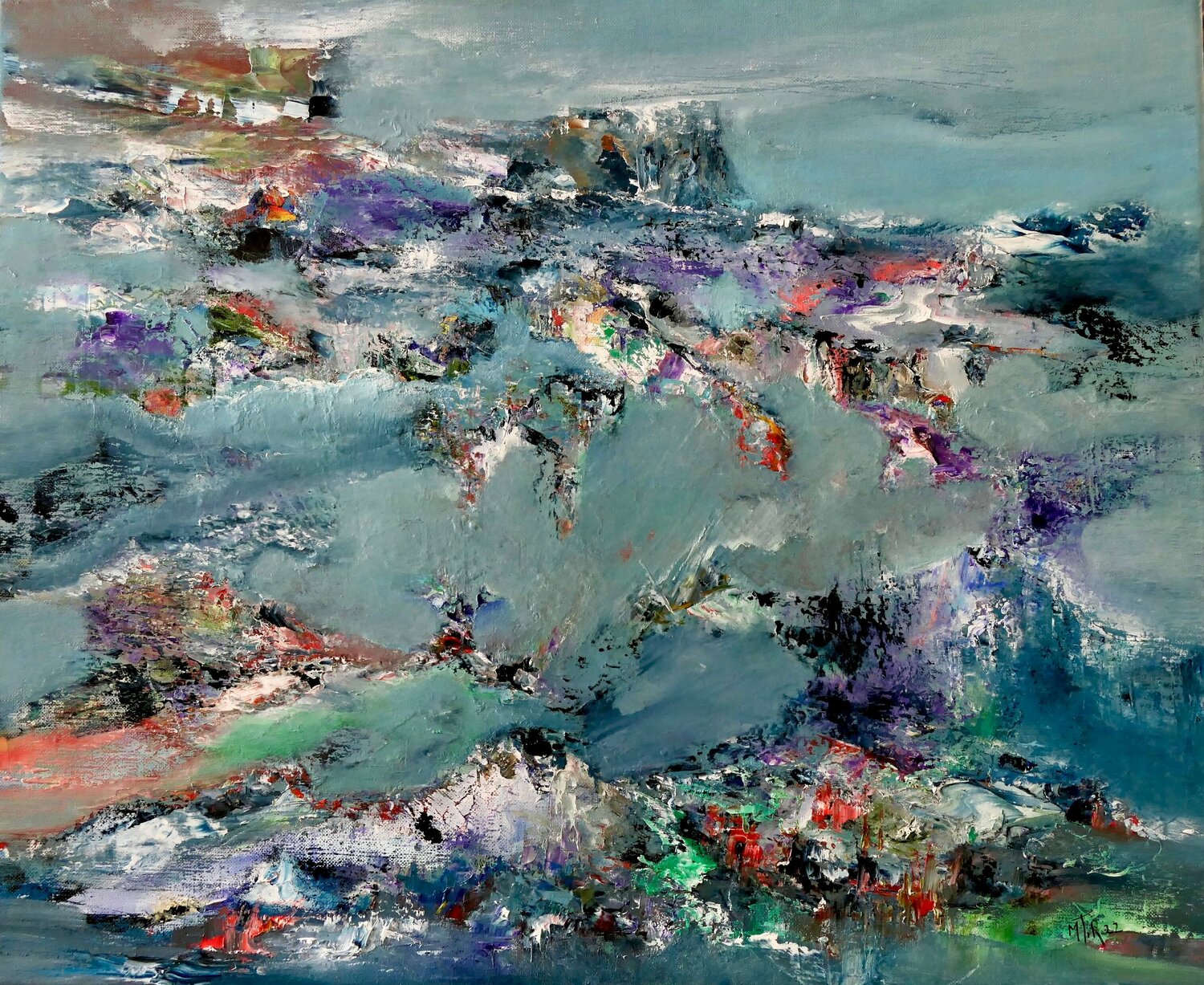 Attraction by Marie T. Roche (2022) : Painting Oil, India Ink on Linen ...