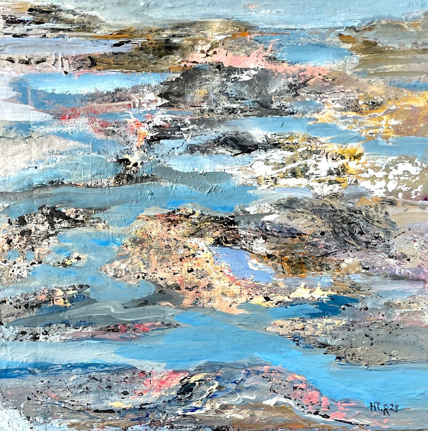 Marée basse 6 by Marie T. Roche (2025) : Painting Oil, India Ink on ...